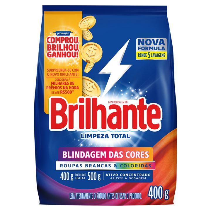 Sabao Em Po Brilhante Limpeza Total Sachet 400g | Multicanal Atacado ...